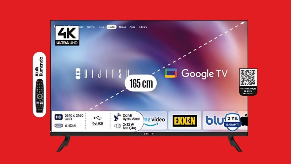 Dijitsu 65 inç UHD Google TV BİM'de indirimli fiyatla