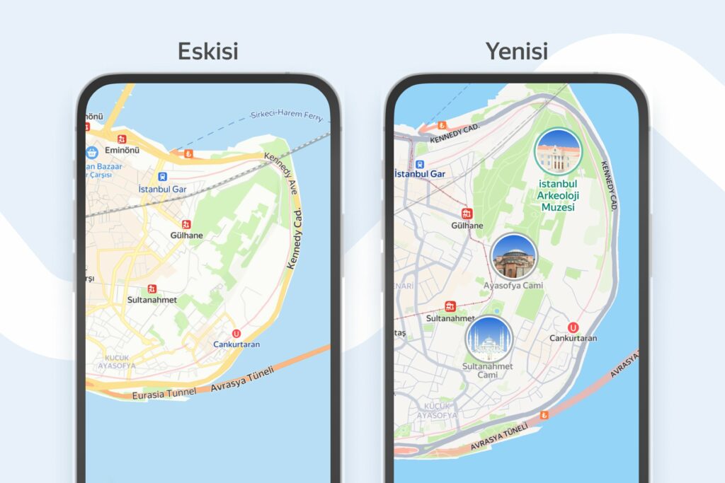 Yandex Maps Türkiye’de görsel olarak yenilendi